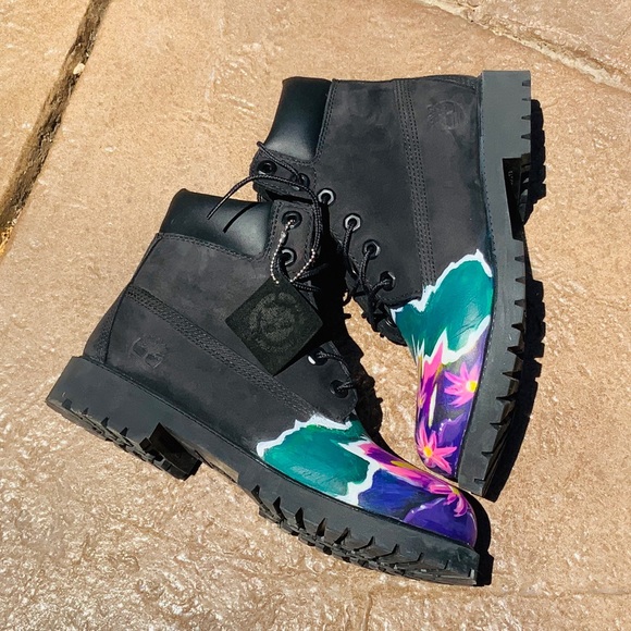 Timberland | Shoes | Timberland Suede Custom Painted Ankle Boots | Poshmark